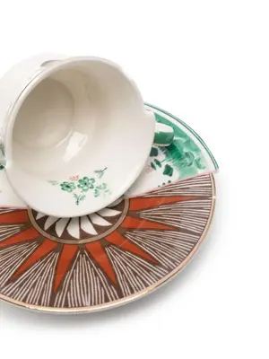 SELETTI Hybrid Chucuito Floral-print Coffee Cup Set