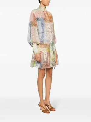 Zimmermann Matchmaker Bandana Patch-print Mini Dress - Neutrals