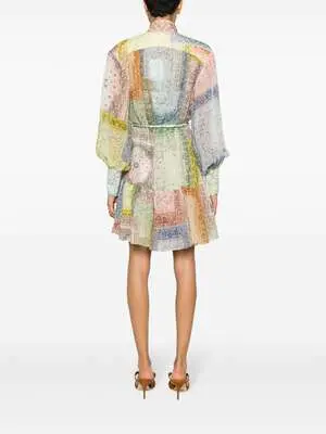 Zimmermann Matchmaker Bandana Patch-print Mini Dress - Neutrals