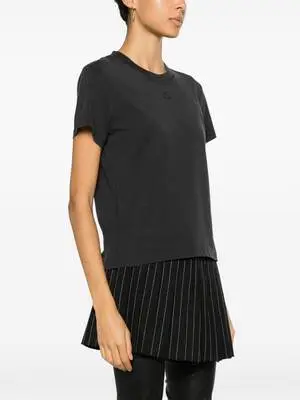 COURREGES Logo-embroidered T-shirt - Grey