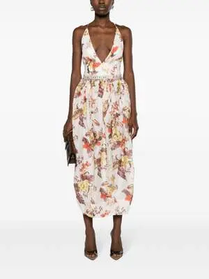 Zimmermann Matchmaker Tulip Floral-print Midi Dress - Neutrals