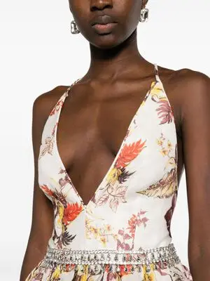 Zimmermann Matchmaker Tulip Floral-print Midi Dress - Neutrals