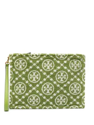 Tory Burch T Monogram Terrycloth Cluch Bag