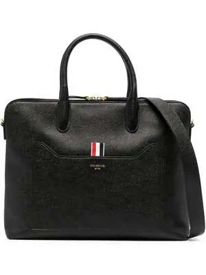 Thom Browne 4-bar Leather Briefcase - Black