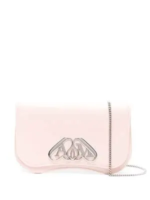 Alexander McQueen Logo-plaque Leather Crossbody Bag - Pink