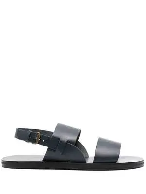 ANCIENT GREEK SANDALS Irodotos Leather Flat Sandals - Blue