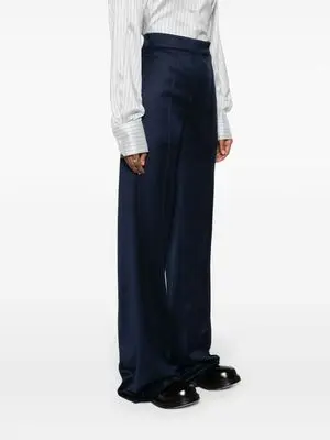SA SU PHI Flared Wool Trousers - Blue