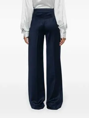 SA SU PHI Flared Wool Trousers - Blue