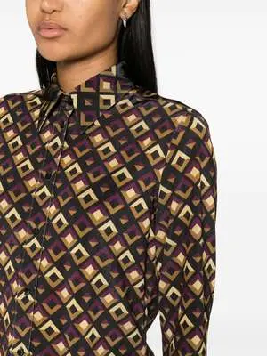 Barbara Bui Geometric-print Long-sleeve Shirt