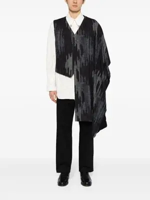 Yohji Yamamoto Graphic-print Asymmetric Vest