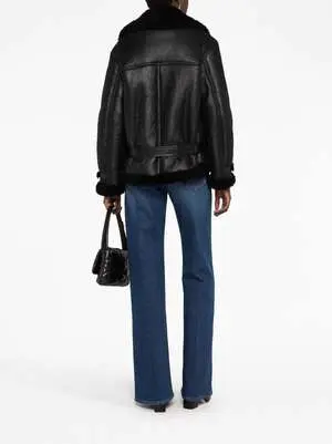 Saint Laurent Faux-fur Trim Leather Jacket