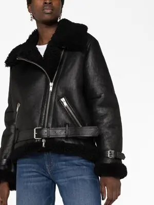 Saint Laurent Faux-fur Trim Leather Jacket