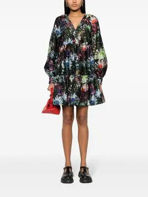 Stine Goya Jasmine Glitter Bloom-print Minidress