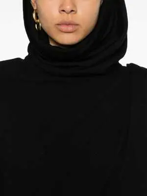 Saint Laurent Hooded Wool Dress - Black