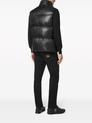 BILLIONAIRE Logo-embroidered Padded Gilet - Black