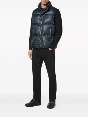 BILLIONAIRE Logo-embroidered Padded Gilet - Blue