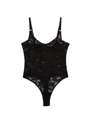 FLEUR DU MAL Women's Le Stretch Multifit Lace Bodysuit - Black  - Black