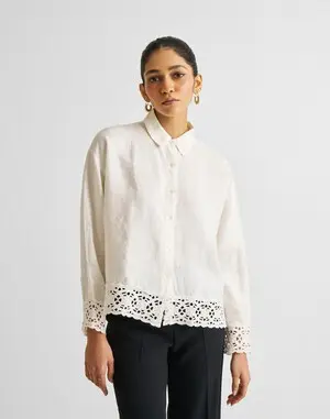 Madewell Reistor® Button-down Shirt With Embroidered Lace
