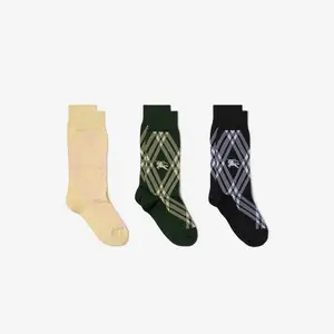 Burberry Check Cotton Blend Socks Black/white