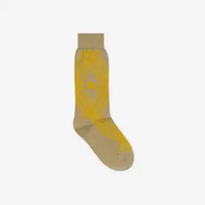 Burberry Check Cotton Blend Socks Hunter/mimosa