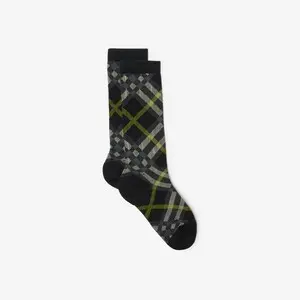 Burberry Check Cotton Blend Socks Indigo