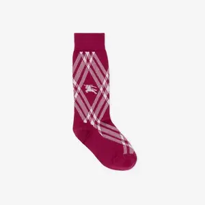 Burberry Check Cotton Blend Socks Ripple/white