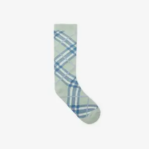 Burberry Check Blend Socks - Seafoam Green