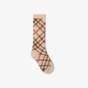 Burberry Check Cotton Blend Socks Teacup