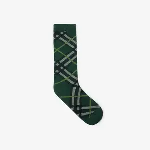 Burberry Check Blend Socks - Thicket Green