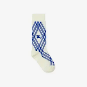 Burberry Check Cotton Blend Socks White/knight