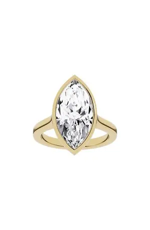 JENNIFER FISHER 18k Gold Marquise Lab Created Diamond Solitaire Ring - 18k Yellow Gold