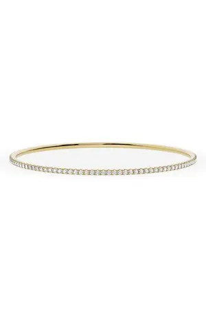 JENNIFER FISHER 18k Gold Lab Created Diamond Tennis Bangle Bracelet - D2.50ct - 18k Yellow Gold