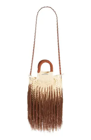 PETIT KOURAJ Fringe Top Handle Bag