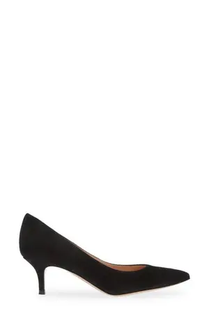GIANVITO ROSSI Kitten Heel Pointed Toe Pump - Black