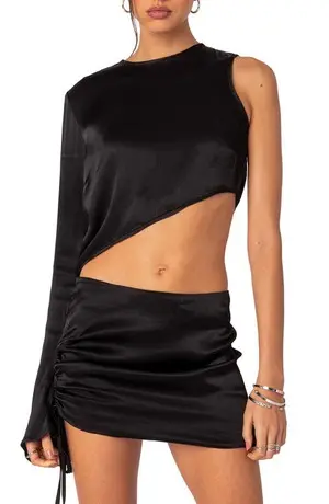EDIKTED Solstice Asymmetric Satin Top