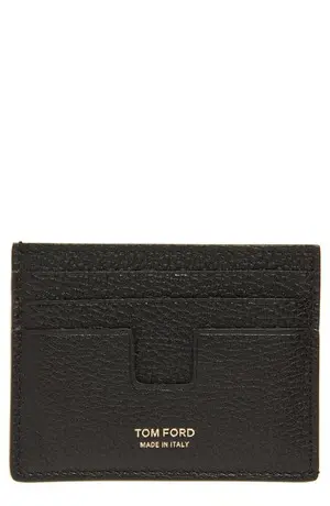 TOM FORD T-line Soft Grain Card Holder - 1n001 Black