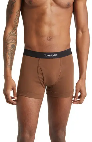 TOM FORD Cotton Stretch Jersey Boxer Briefs Brown