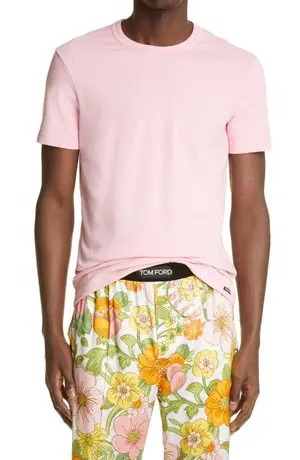 TOM FORD Cotton Jersey Crewneck T-shirt Pale Pink