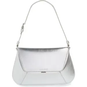 Amina Muaddi Amina Muaddi Ami Leather Shoulder Bag Metallic Silver/silver Hardwar