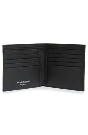 Alexander McQueen Graffiti Logo Leather Bifold Wallet