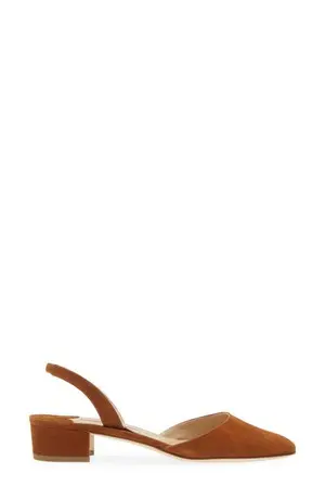 Manolo Blahnik Aspro Suede Slingback Pumps - Brown