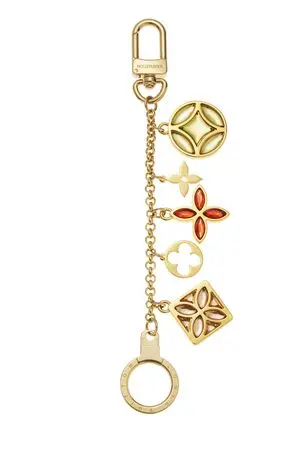 LOUIS VUITTON Gold Ice Flower Bag Charm Gold
