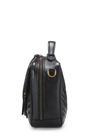 Gucci Leather Gg Marmont Top Handle Shoulder Bag