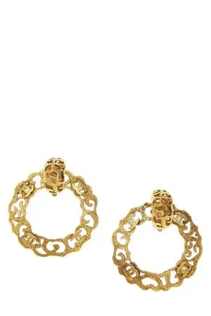 Chanel Cc' Cutout Hoop Earrings