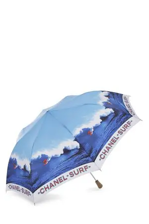 Chanel Blue Nylon Surf Line Umbrella