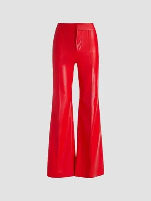Alice + Olivia Dylan Faux Leather High-rise Pants - Bright Ruby