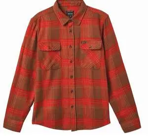 Brixton Bowery L/s Flannel Barn /bison Red