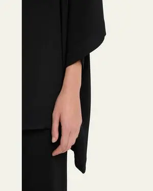 Eskandar Three-quarter Sleeve Tunic Top - Black