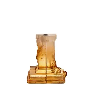 KOSTA BODA Rocky Baroque Candlestick, Medium - Amber