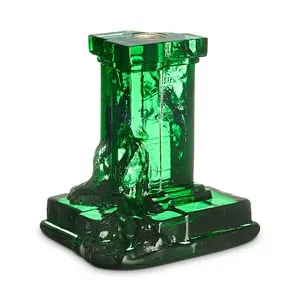 KOSTA BODA Rocky Baroque Candlestick, Medium - Emerald Green